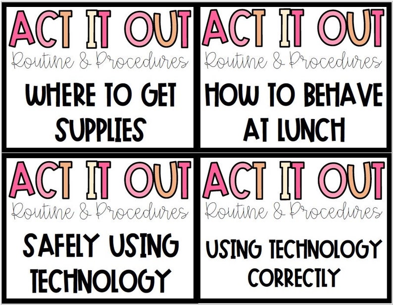 Classroom Routine Charades - Act It Out Learning Game for Students - Etsy