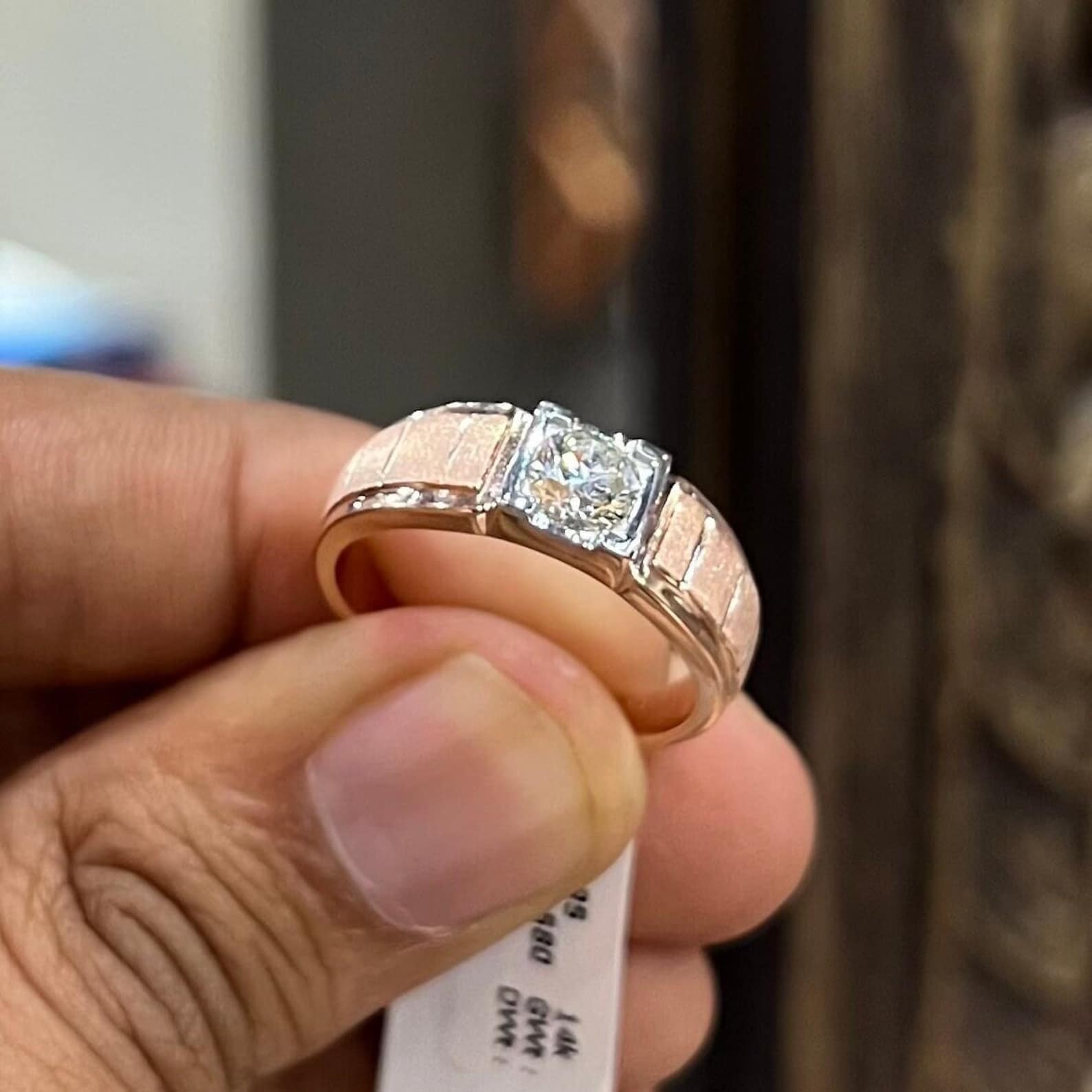 Solitaire Men's Diamond Ring Genuine Diamond Men's Ring Perfect for ...