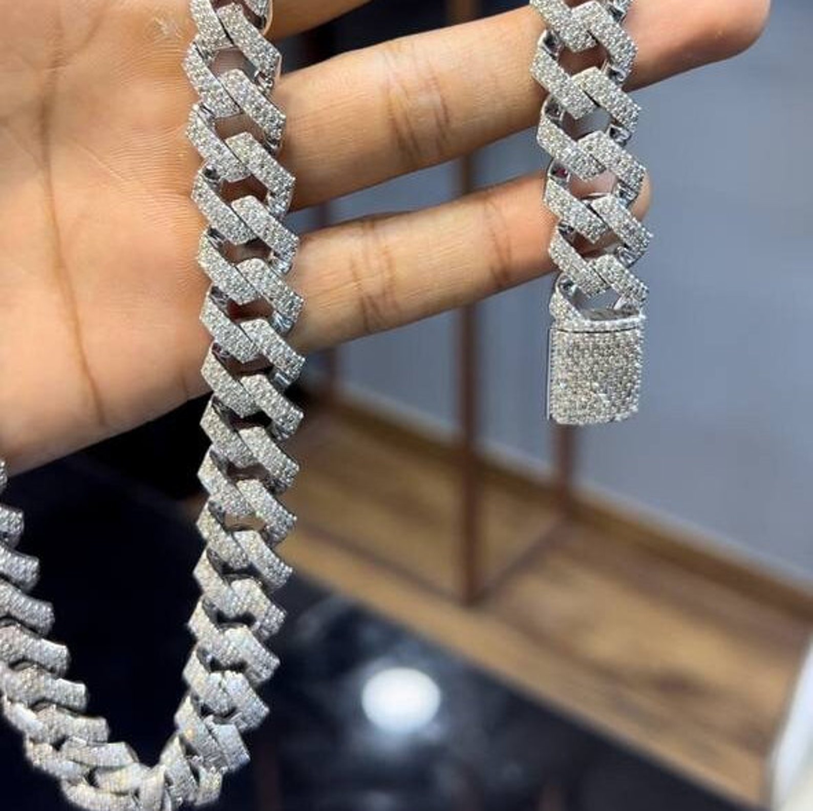 14kt Gold Cuban Neck Chain / Cuban Chain / Real Diamond Cuban Chain ...