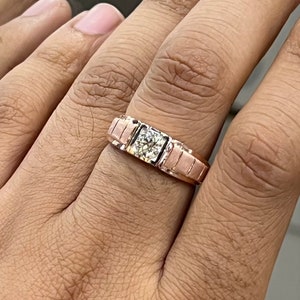 Solitaire Men's Diamond Ring Genuine Diamond Men's Ring Perfect for ...