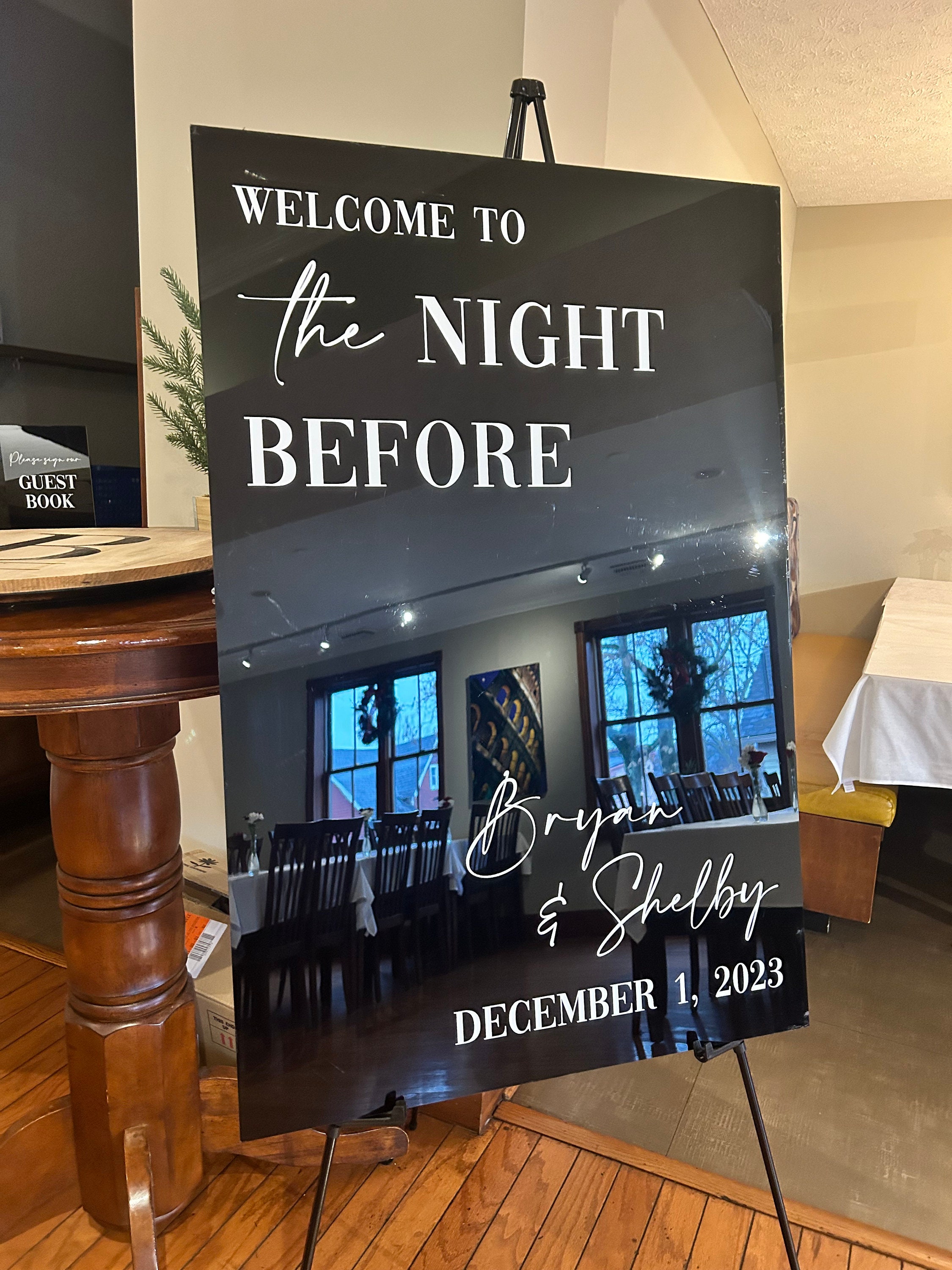 VINYL DECAL Rehearsal Dinner Welcome Sign Decal for Mirror or Acrylic ...