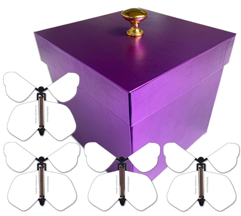 Purple Birthday Exploding Butterfly Gift Box With Flying Butterflies - Etsy