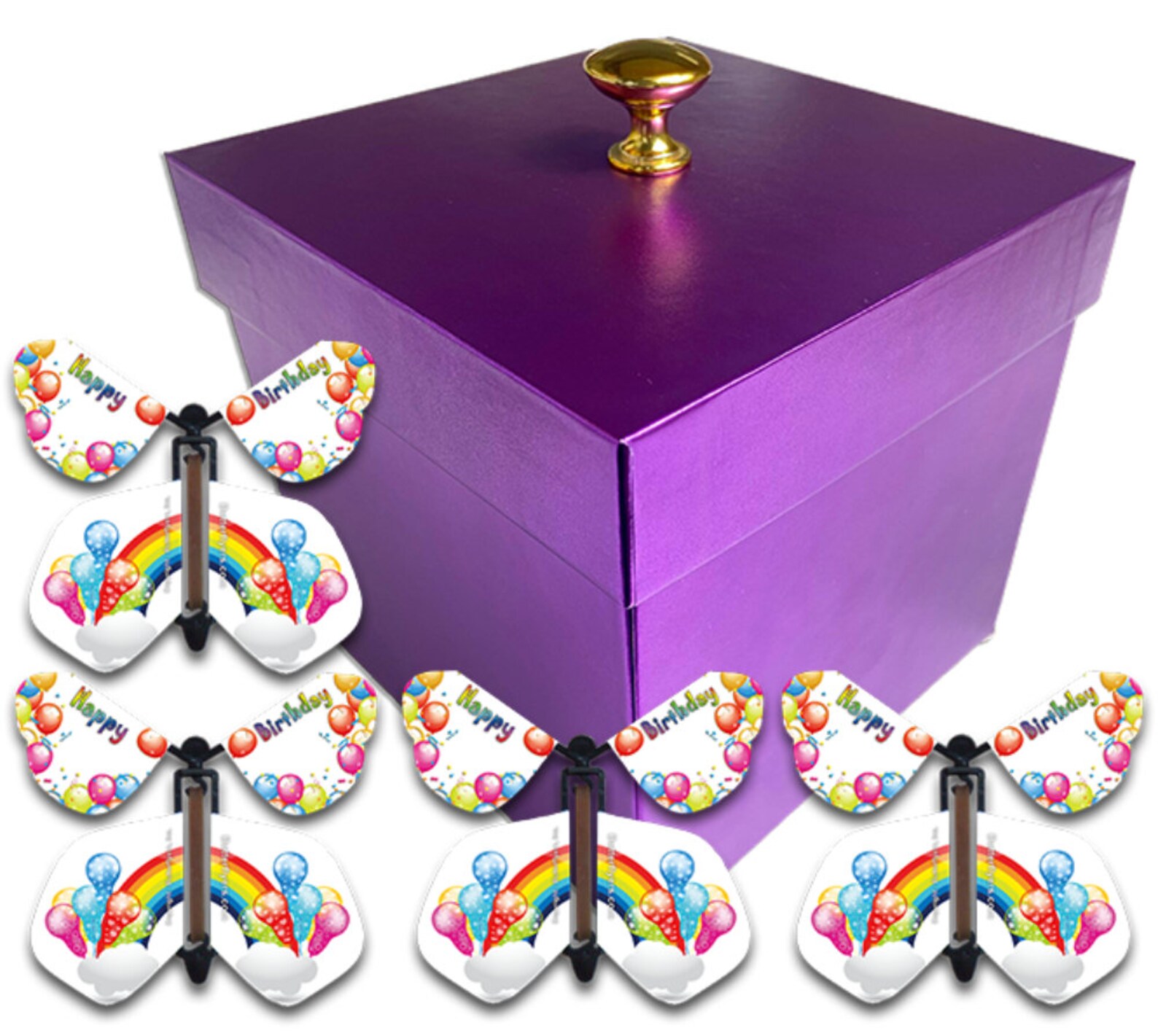 Purple Birthday Exploding Butterfly Gift Box With Flying Butterflies - Etsy