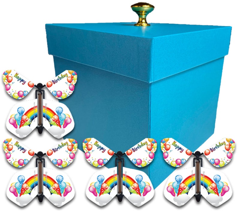 Blue Birthday Exploding Butterfly Gift Box With Flying Butterflies - Etsy