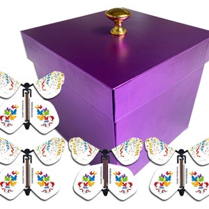 Purple Birthday Exploding Butterfly Gift Box With Flying Butterflies - Etsy