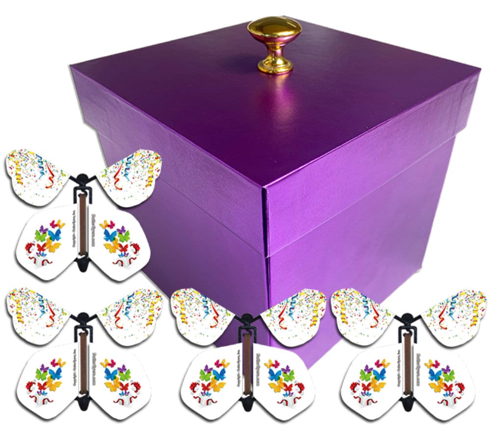 Purple Birthday Exploding Butterfly Gift Box With Flying Butterflies - Etsy