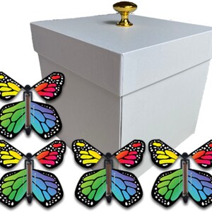 White Exploding Butterfly Box With Monarch Flying Butterflies - Etsy