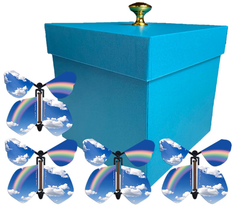 Blue Birthday Exploding Butterfly Gift Box With Flying Butterflies - Etsy