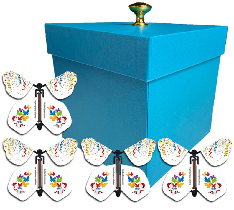 Blue Birthday Exploding Butterfly Gift Box With Flying Butterflies - Etsy