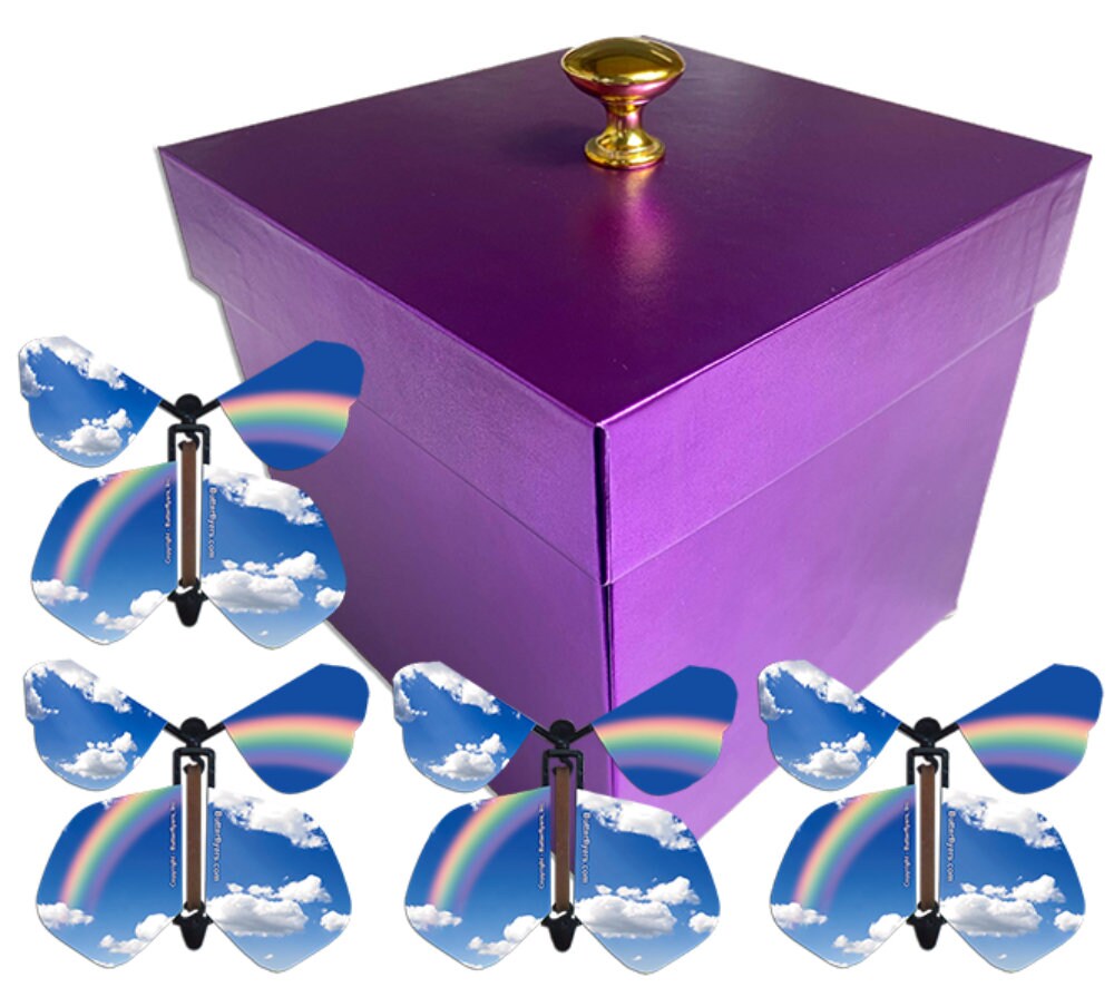 Purple Birthday Exploding Butterfly Gift Box With Flying Butterflies - Etsy