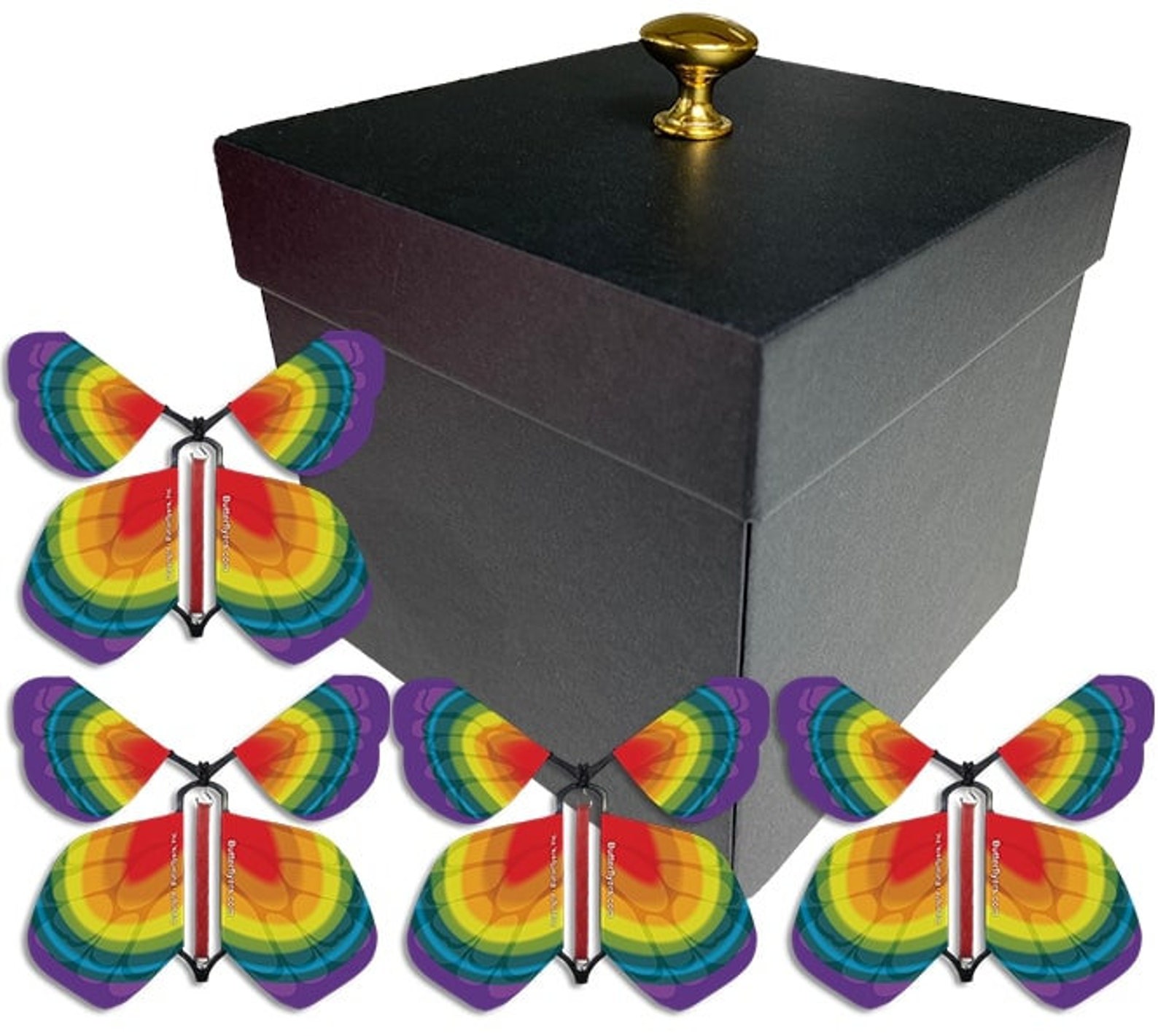 Black Exploding Butterfly Box With Monarch Flying Butterflies - Etsy