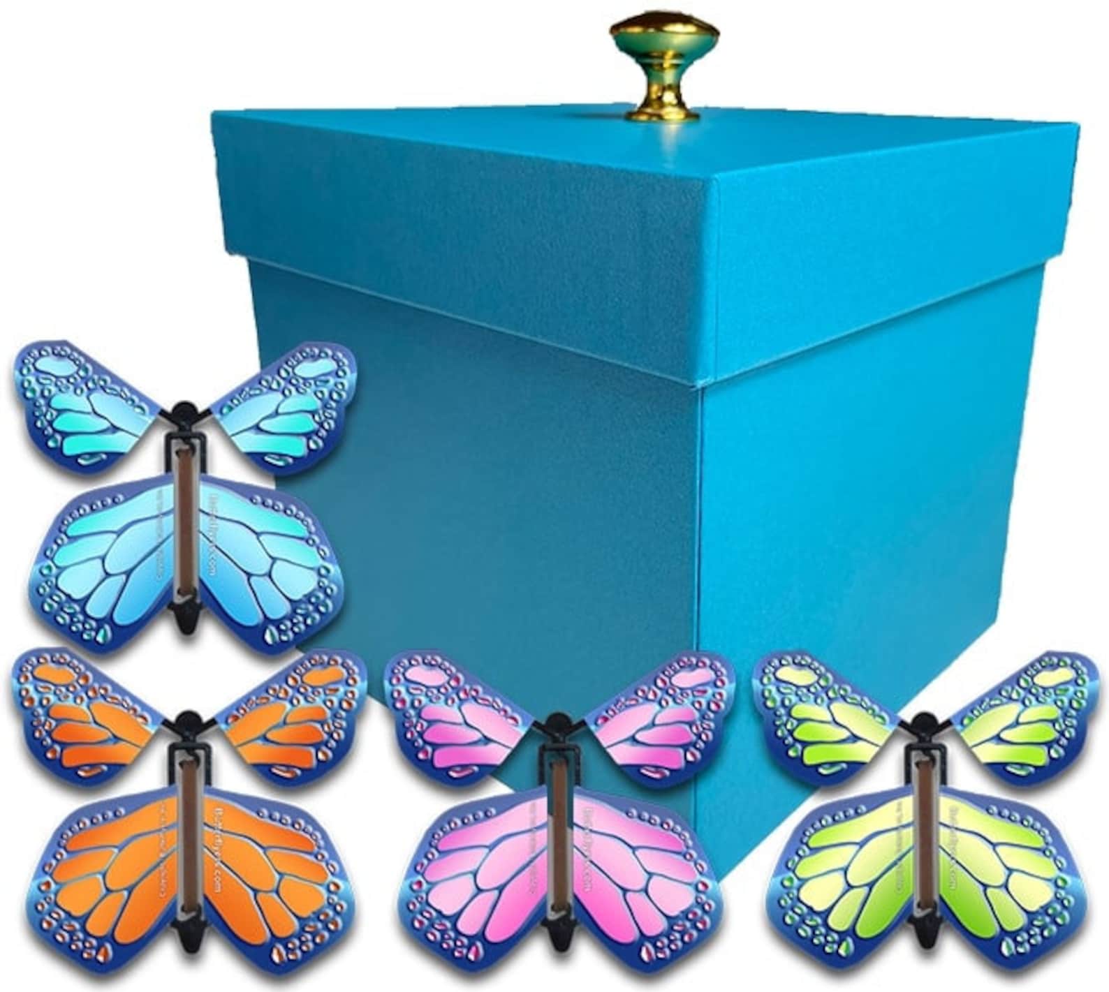 Blue Exploding Butterfly Box With Monarch Flying Butterflies - Etsy