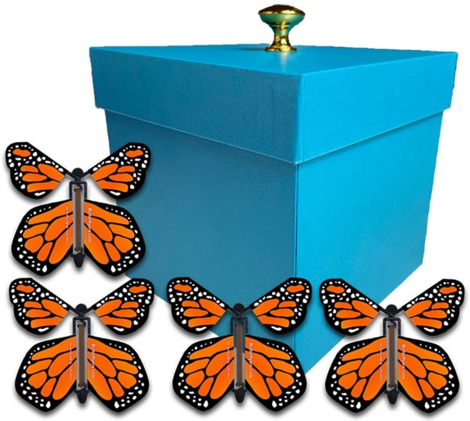 Blue Exploding Butterfly Box With Monarch Flying Butterflies - Etsy