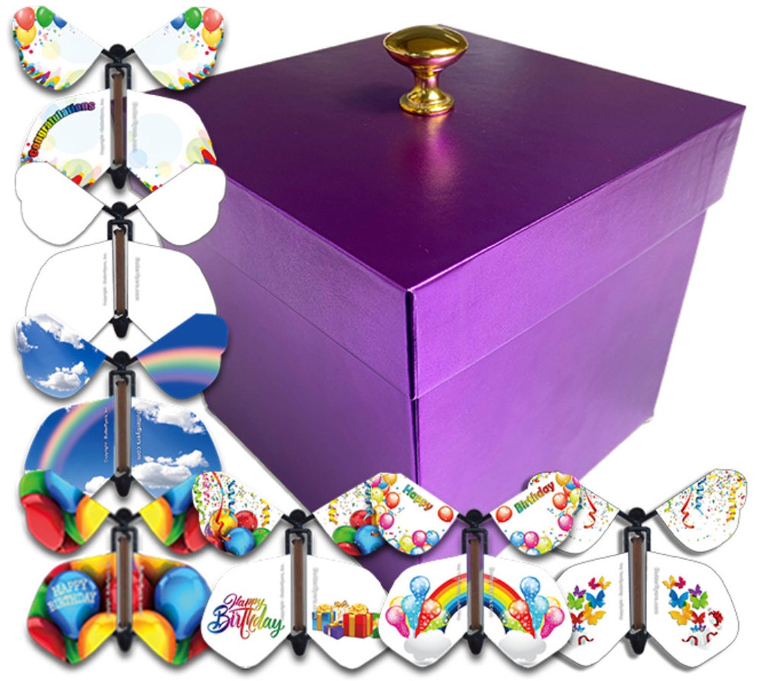Purple Birthday Exploding Butterfly Gift Box With Flying Butterflies - Etsy