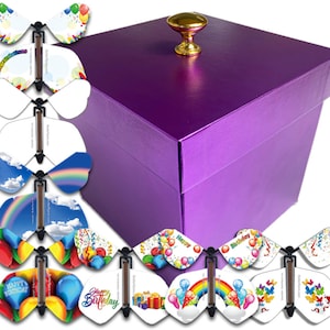 Purple Birthday Exploding Butterfly Gift Box With Flying Butterflies - Etsy