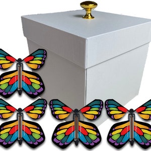 White Exploding Butterfly Box With Monarch Flying Butterflies - Etsy