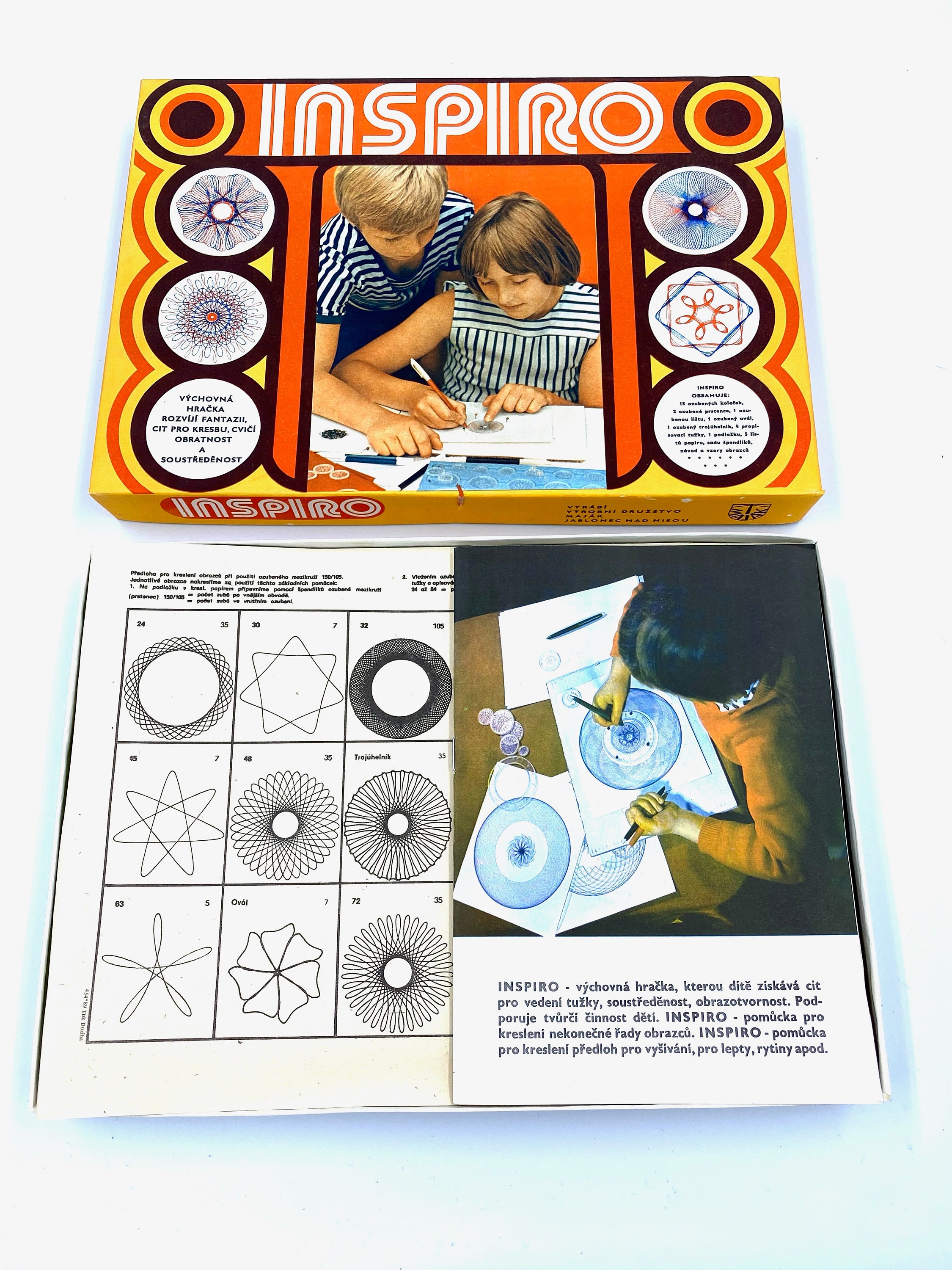 SPIROGRAPH DRAWING GAME 70s Inspiro Majak Vintage Toy Board Game New ...