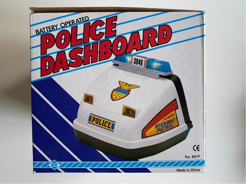 POLICE DASHBOARD TOY Vintage 80s Collectible Toy Battery Operated New ...