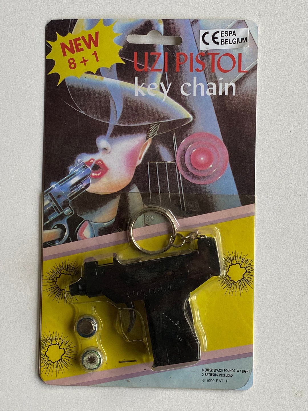 UZI PISTOL KEYCHAIN 8 Super Space Sounds With Light Vintage 1990 ...