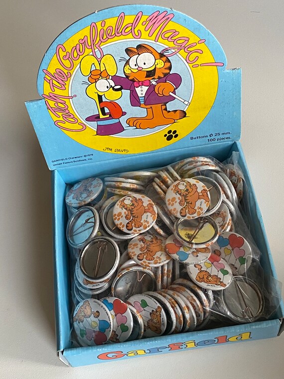 1978 GARFIELD STORE DISPLAY Pinback buttons Sealed pa… - Gem