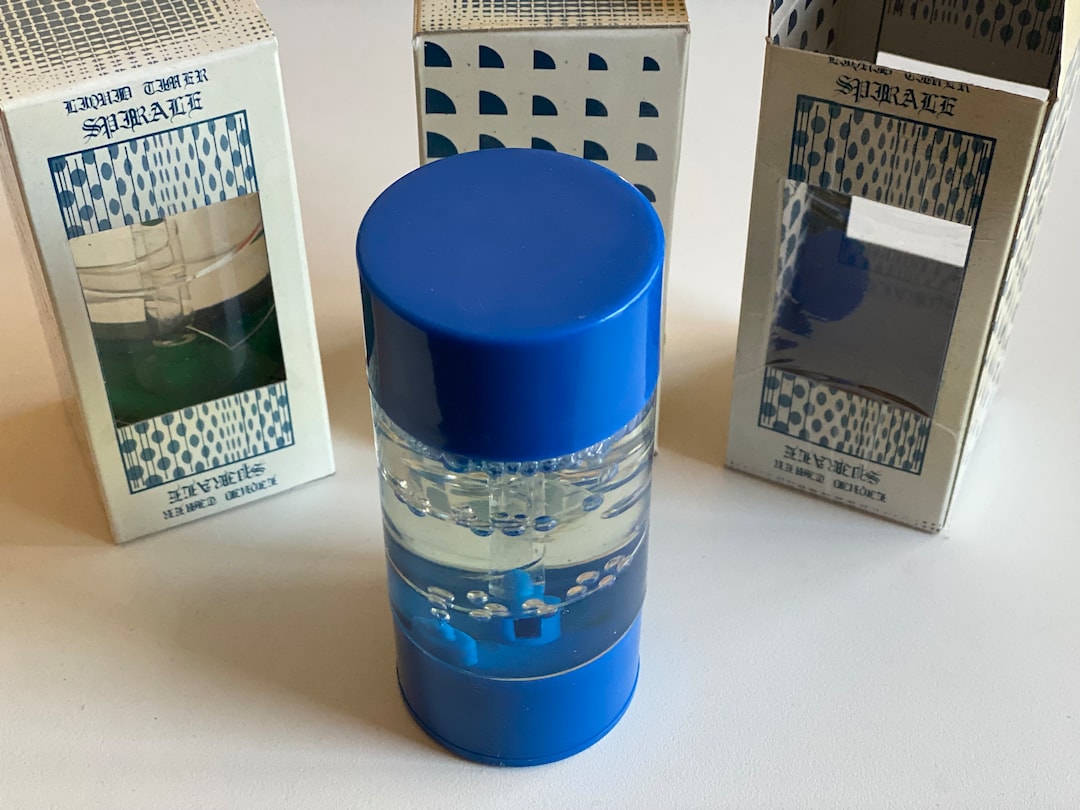 LIQUID TIMER SPIRALE Vintage 70s Collectible Spiral Hourglass Bubbles ...