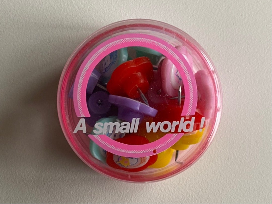 SOUNDY THUMB TACKS Thumbs up With Flowers Pink Little Plastic Box of 14 ...