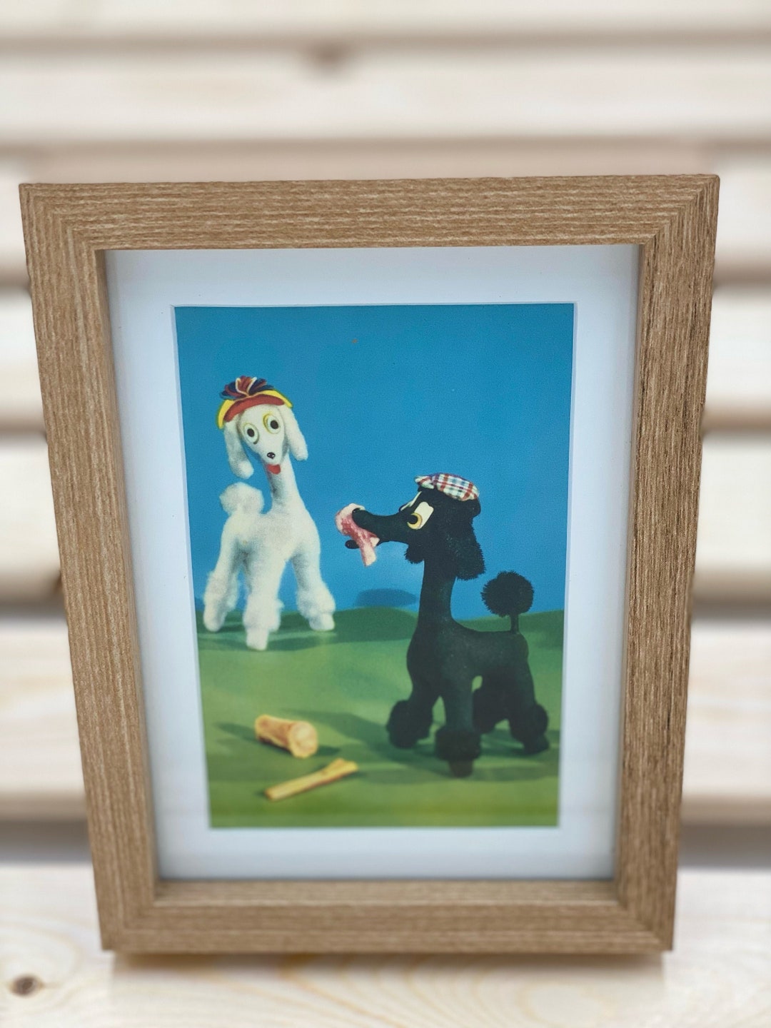 1950s Serrated Postcard 'lovely Black and White Poodle Couple ...