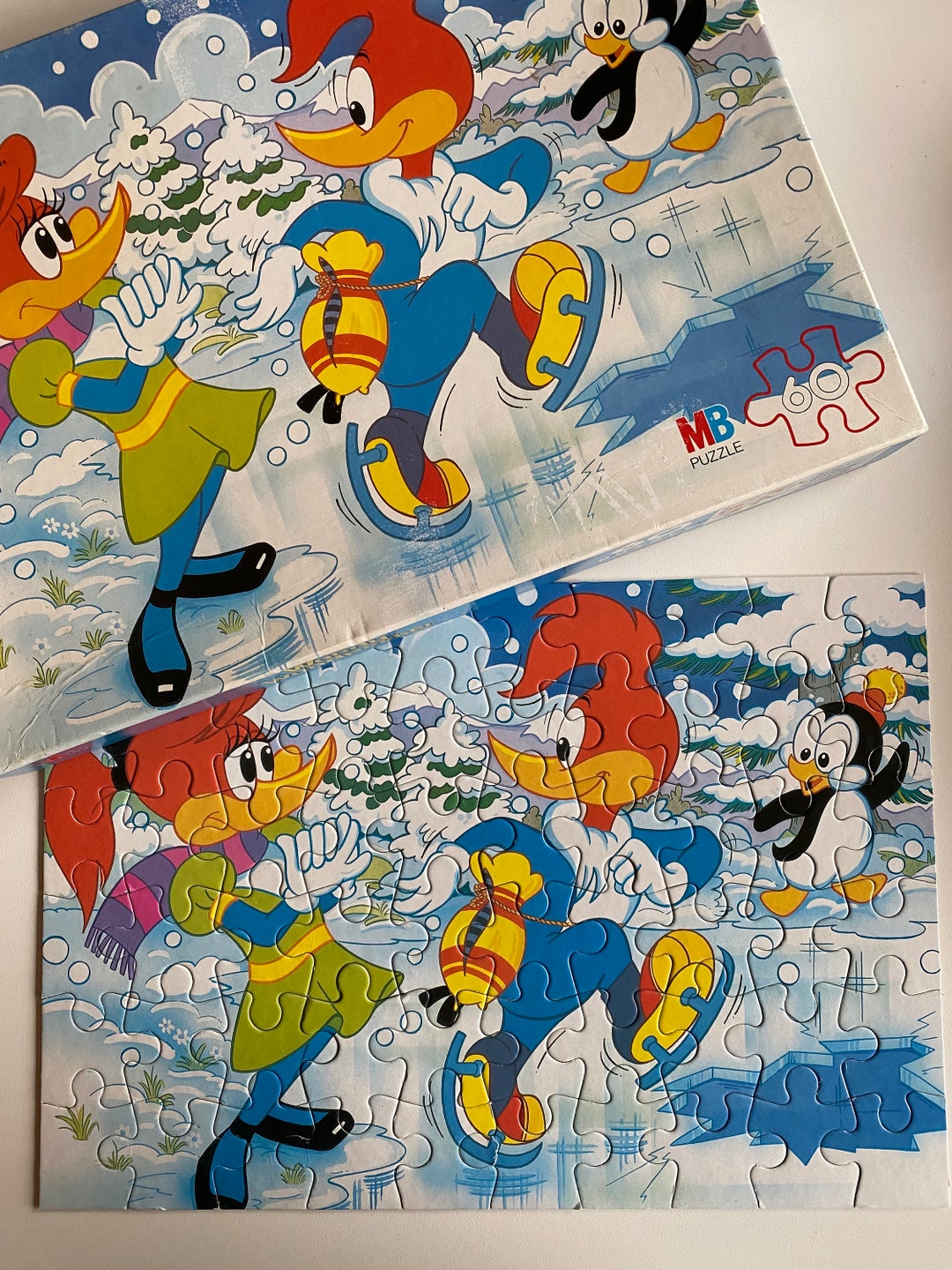 WOODY WOODPECKER Ice Skating 1988 Jigsaw Puzzle Winnie Woodpecker ...