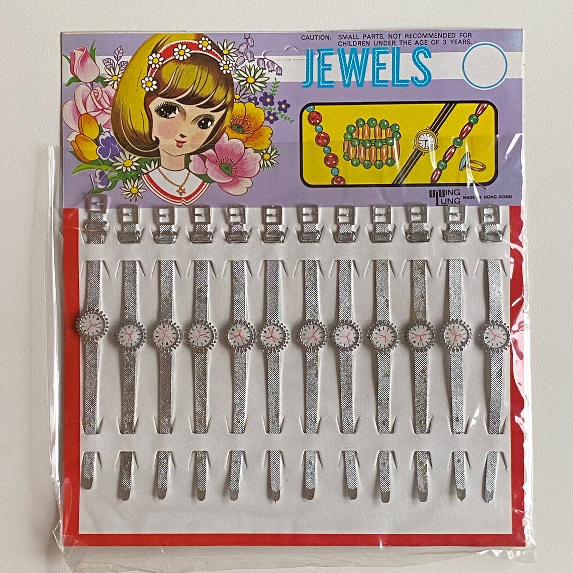 HOLOGRAPHIC TOY WATCH Store Display Card With 12 Children's Watches ...