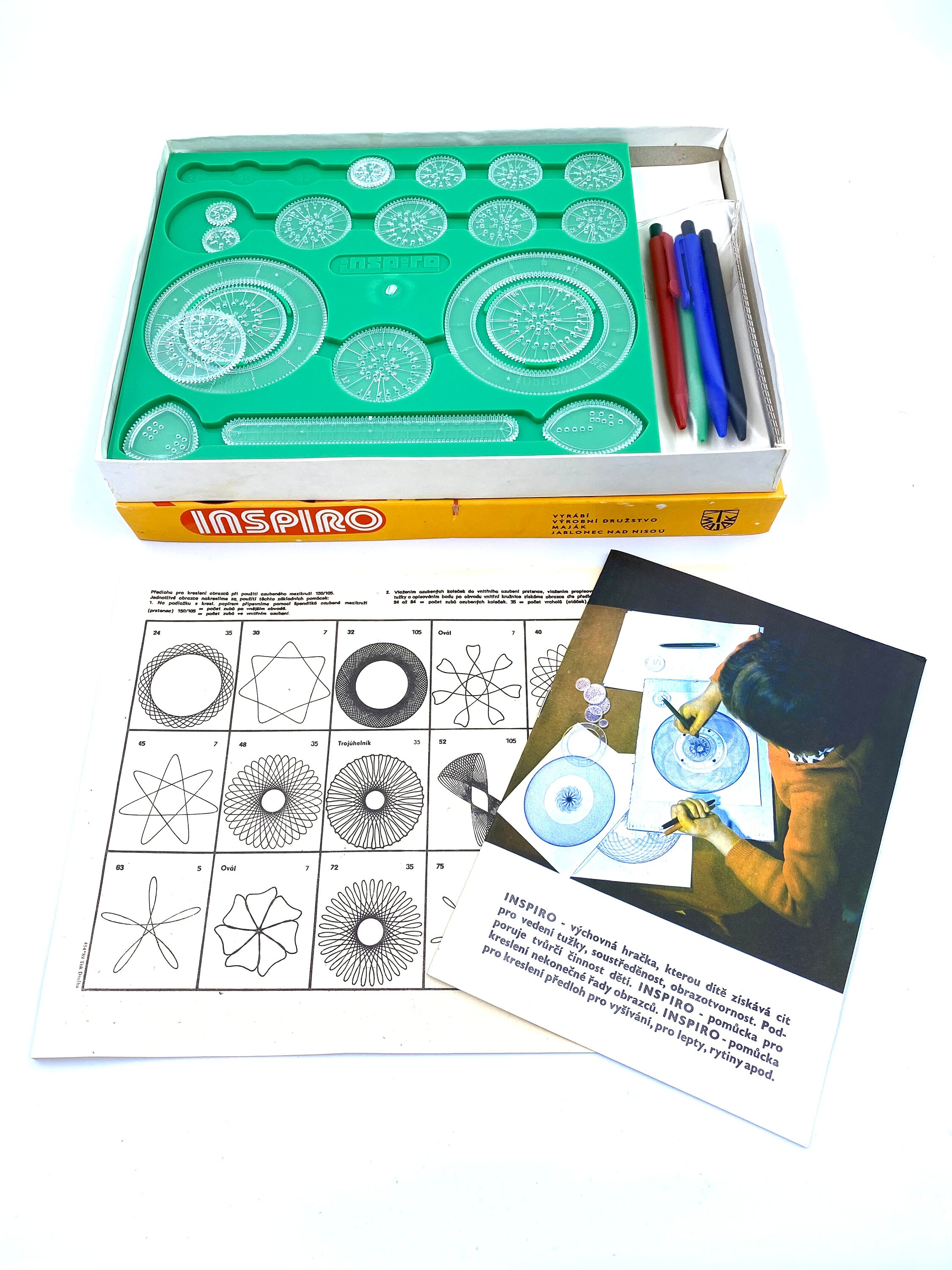 SPIROGRAPH DRAWING GAME 70s Inspiro Majak Vintage Toy Board Game New ...