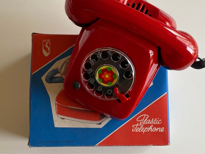 1960s Plastic Telephone Complete in Box Vintage Collectible Toy New Old ...