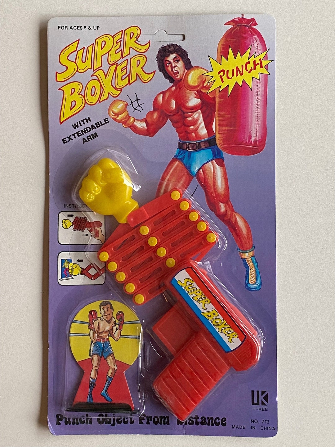 SUPER BOXER With Extendable Arm Rocky Balboa Sylvester Stallone Vintage ...