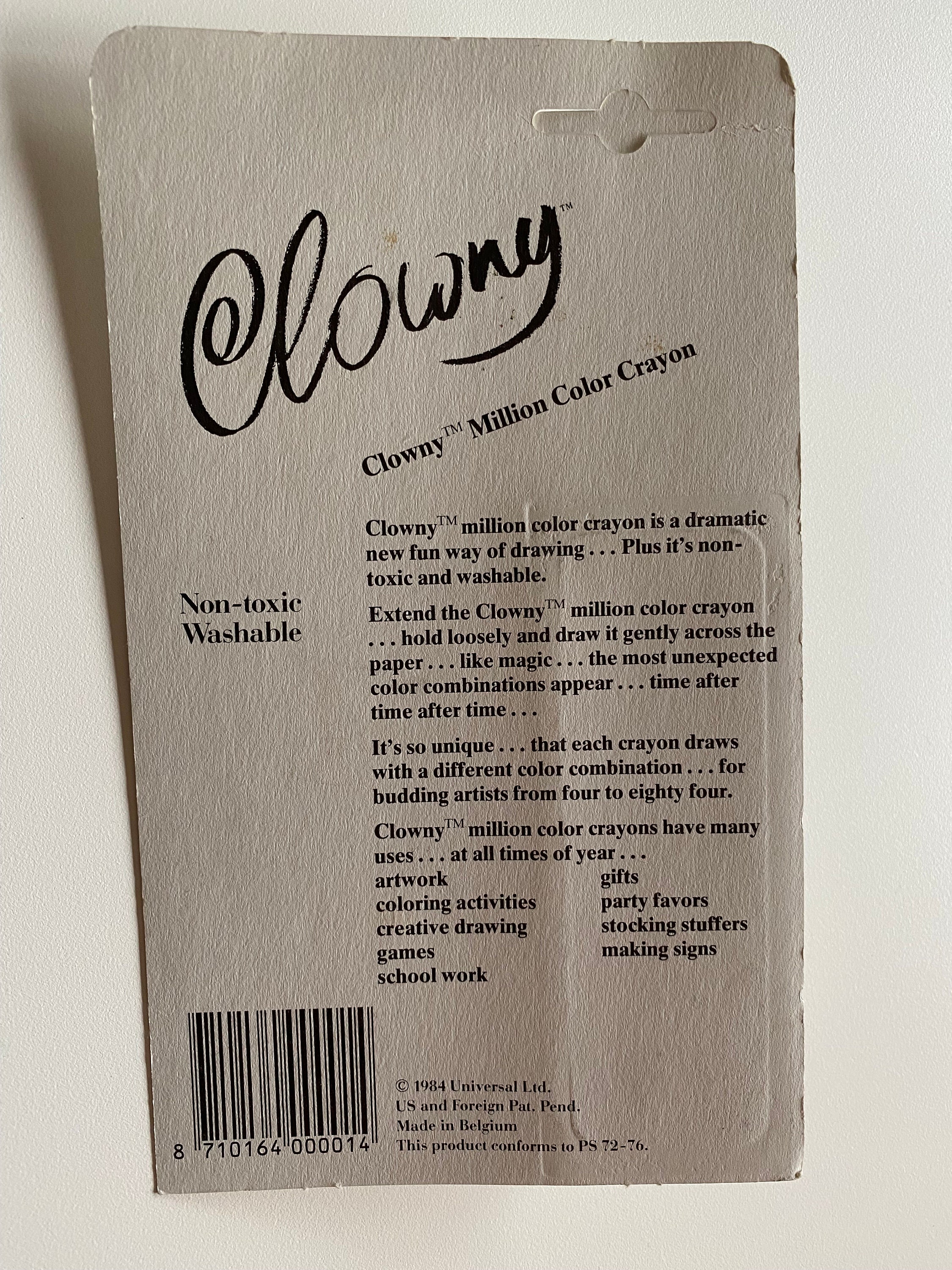 MILLION COLOR CRAYON 1984 Clowny Vintage 80s Collectible Drawing Pen ...