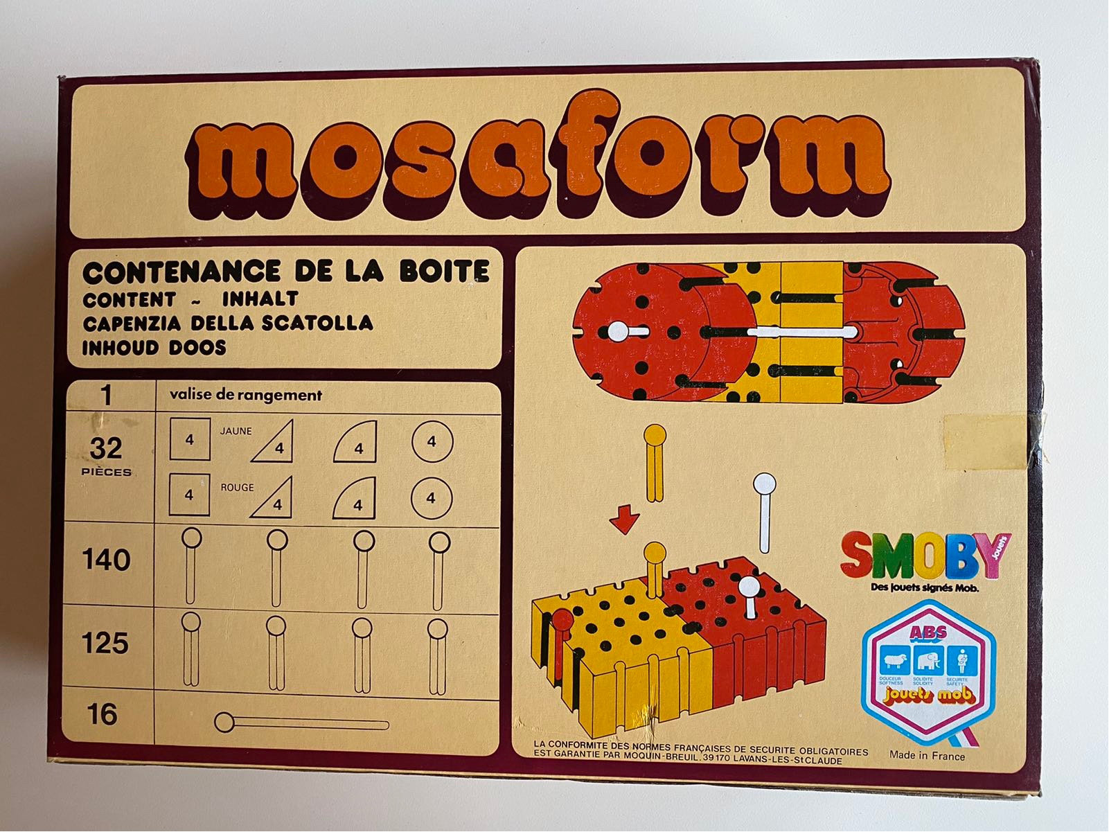MOSAFORM MOZAIK TOY Smoby 23110 France Vintage Collectible 70s Toy 3-8 ...