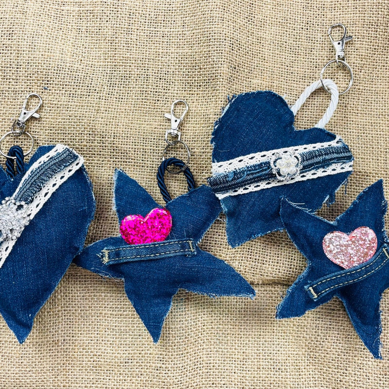 Denim Keychain - Etsy