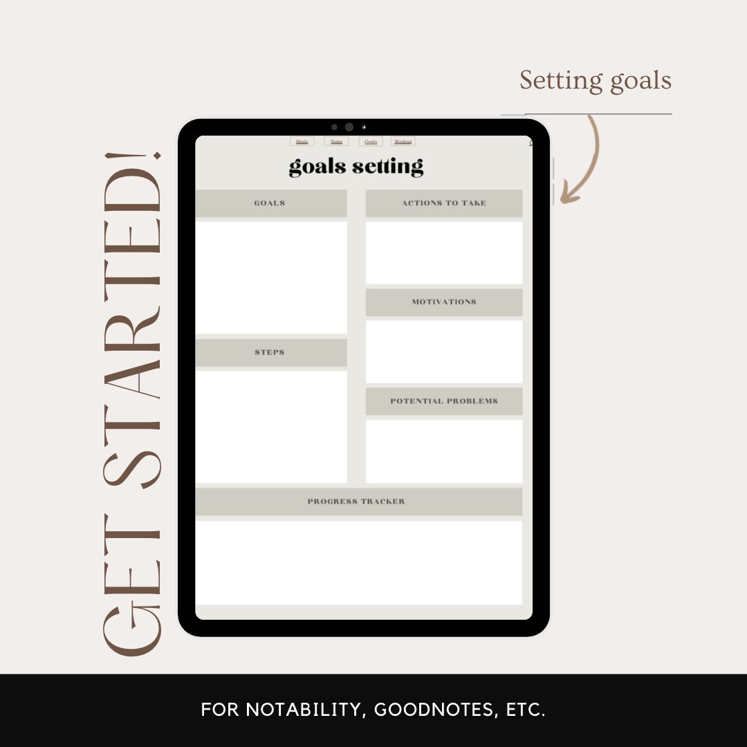 Digital Goal Planner | iPad Scheduler | Goodnotes, Notability | by ...