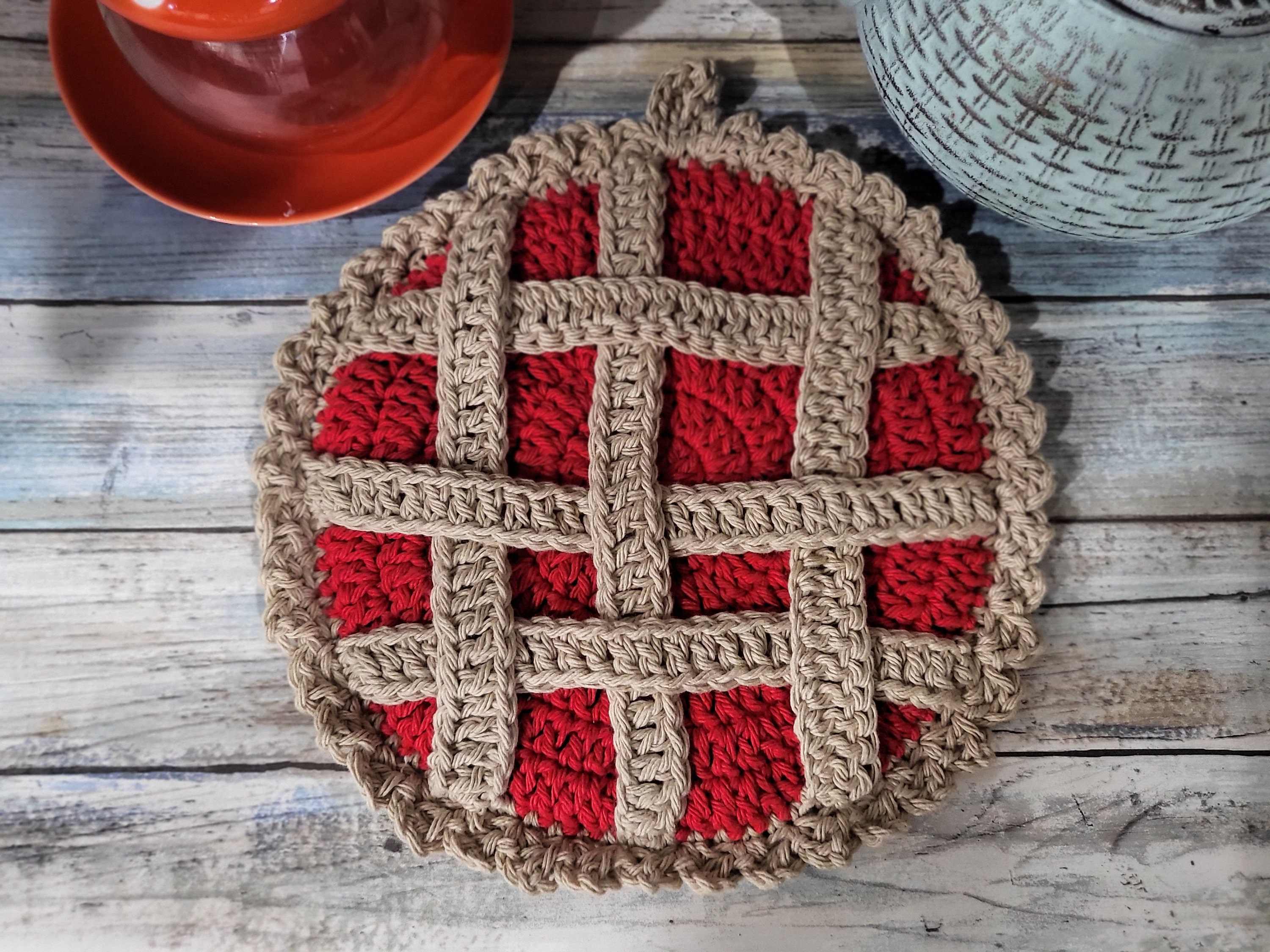 Crochet Pie Pot Holder, Crochet Pie Hot Pad, Fruit Pie Hot Pad - Etsy