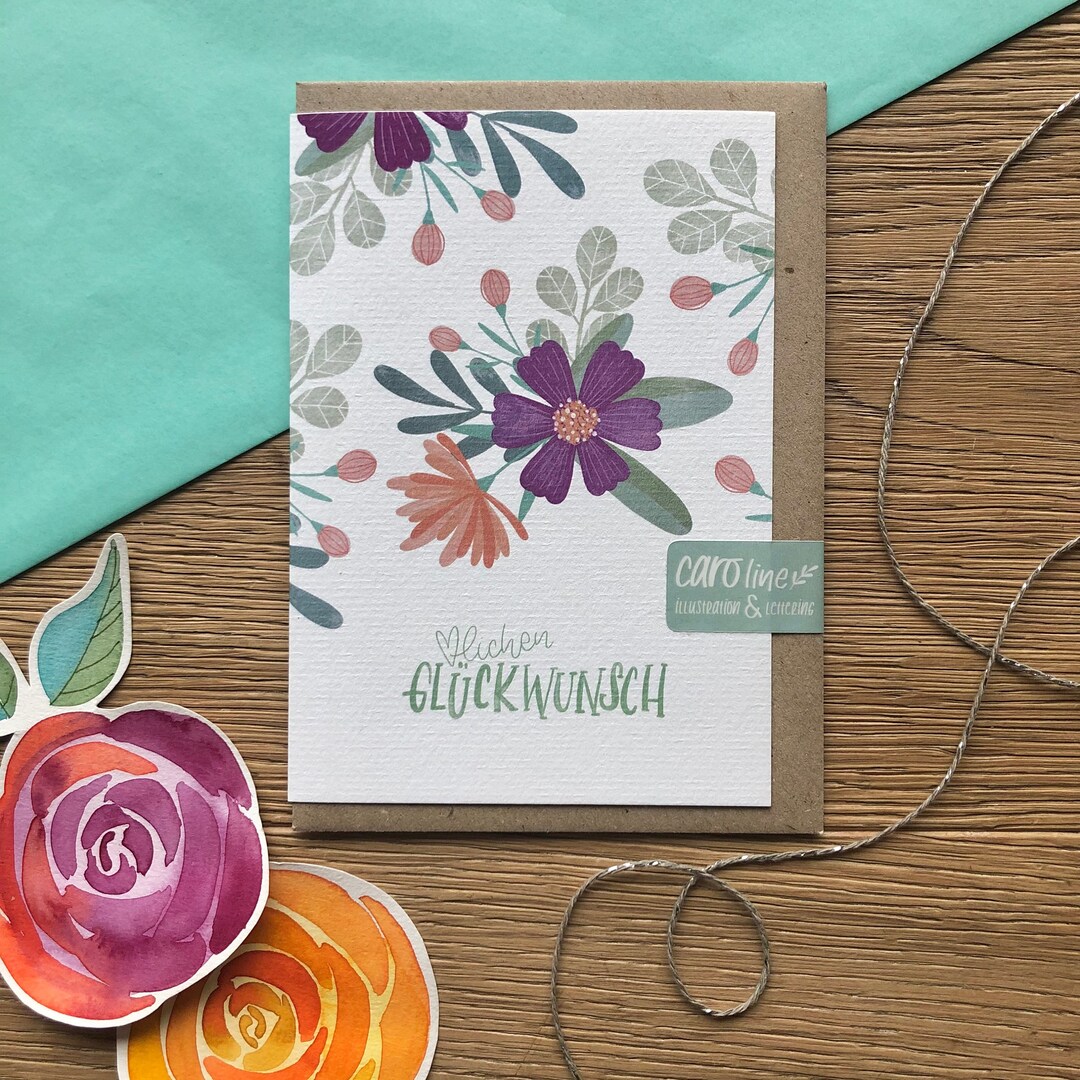 Greeting Card congratulations, Folding Card A6, Card With Envelope ...