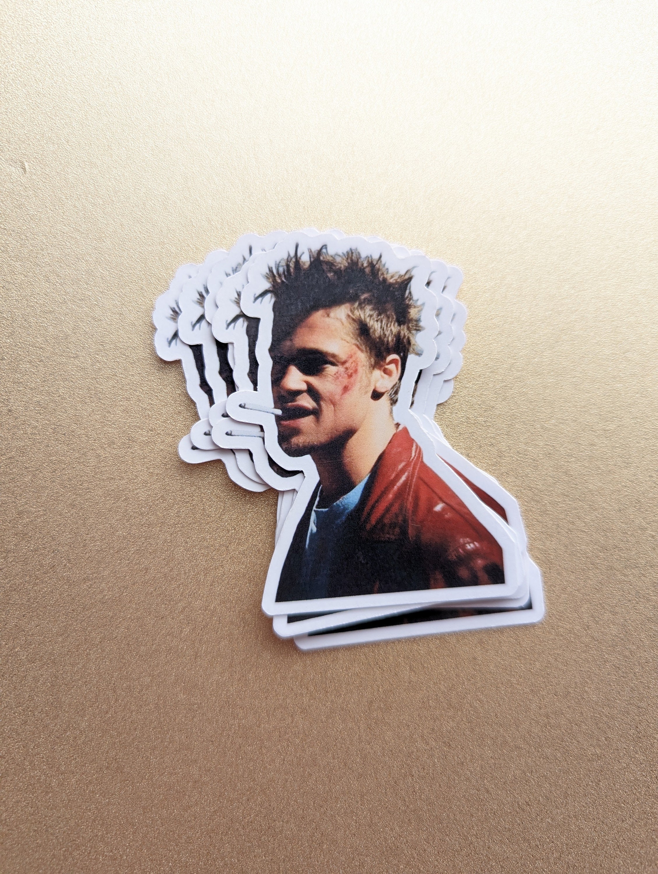 Brad Pitt Tyler Durden Waterproof Sticker Laptop Sticker Water Bottle ...