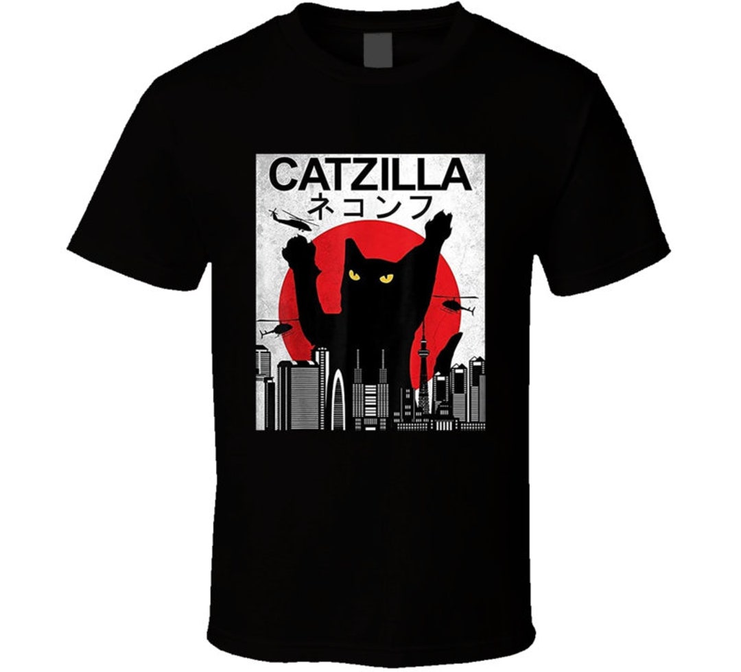 Catzilla Cat Godzilla Japanese T Shirt - Etsy