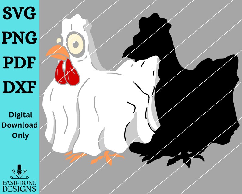 Funny Halloween Ghost Chicken SVG: Spooky Rooster Clipart (digital ...