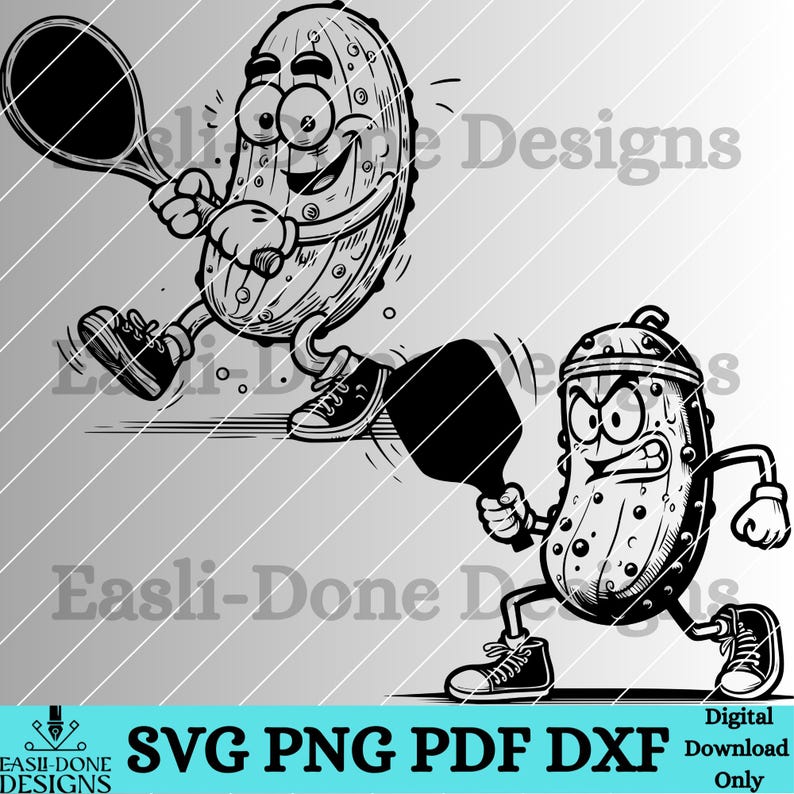 Pickle Ball Pickles Outline Bundle SVG PNG Pdf Dxf File Formats Vector ...