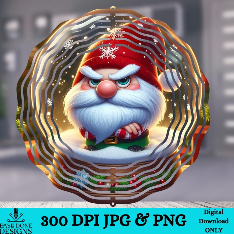 Christmas Gnome Wind Spinner: Funny Gnome Snow Globe PNG Clipart ...