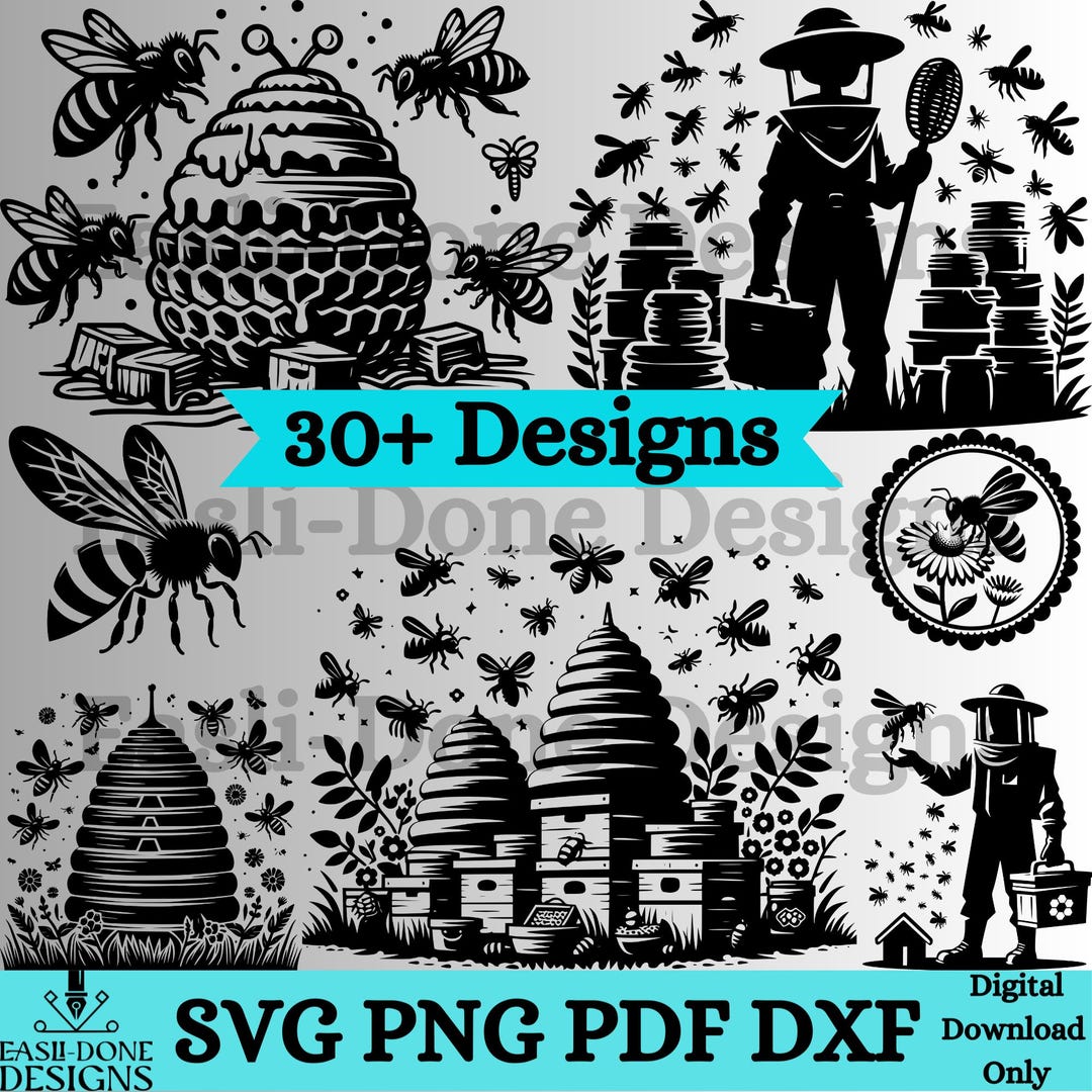 Abeille SVG, clipart abeille, svg silhouette apiculteur, ruche svg, svg ...
