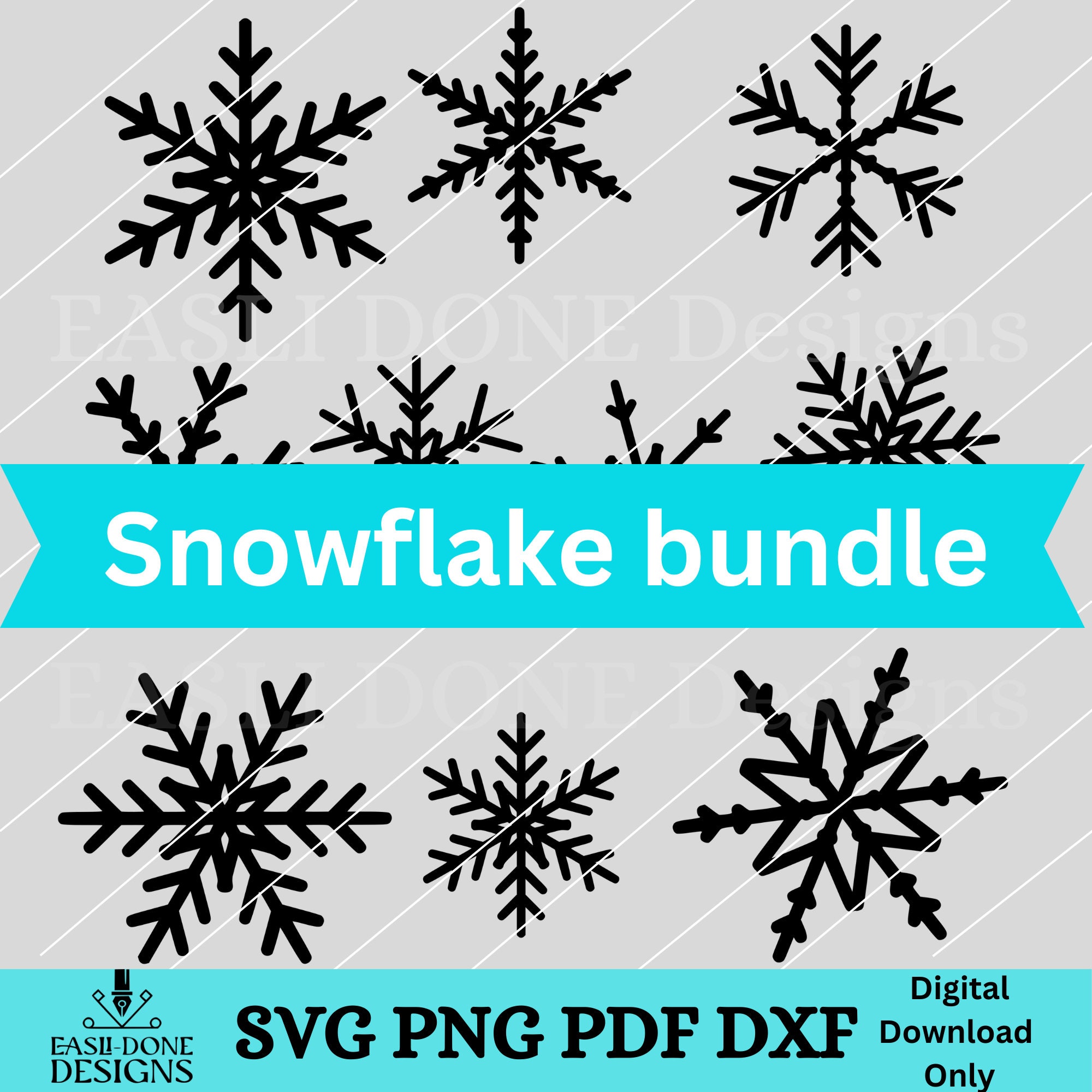 Snowflake SVG PNG Christmas Clipart Holiday Wall Art Snowflake - Etsy
