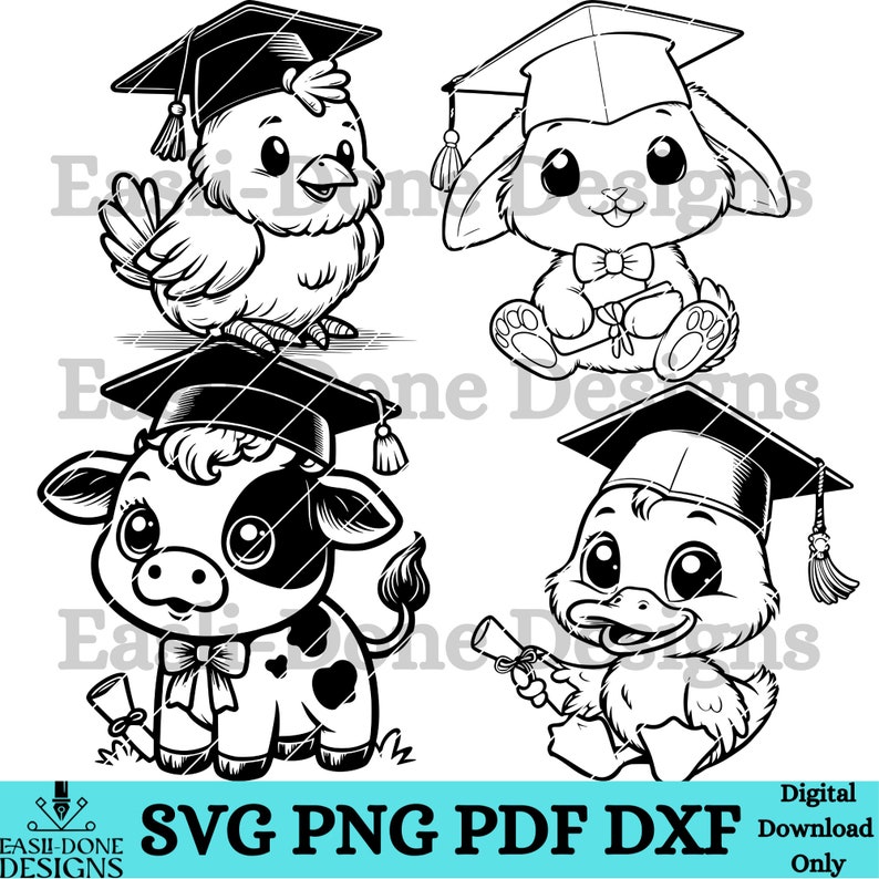 Graduation SVG PNG Files, Wildlife SVG Graduation Cap Svg Farm Animal ...