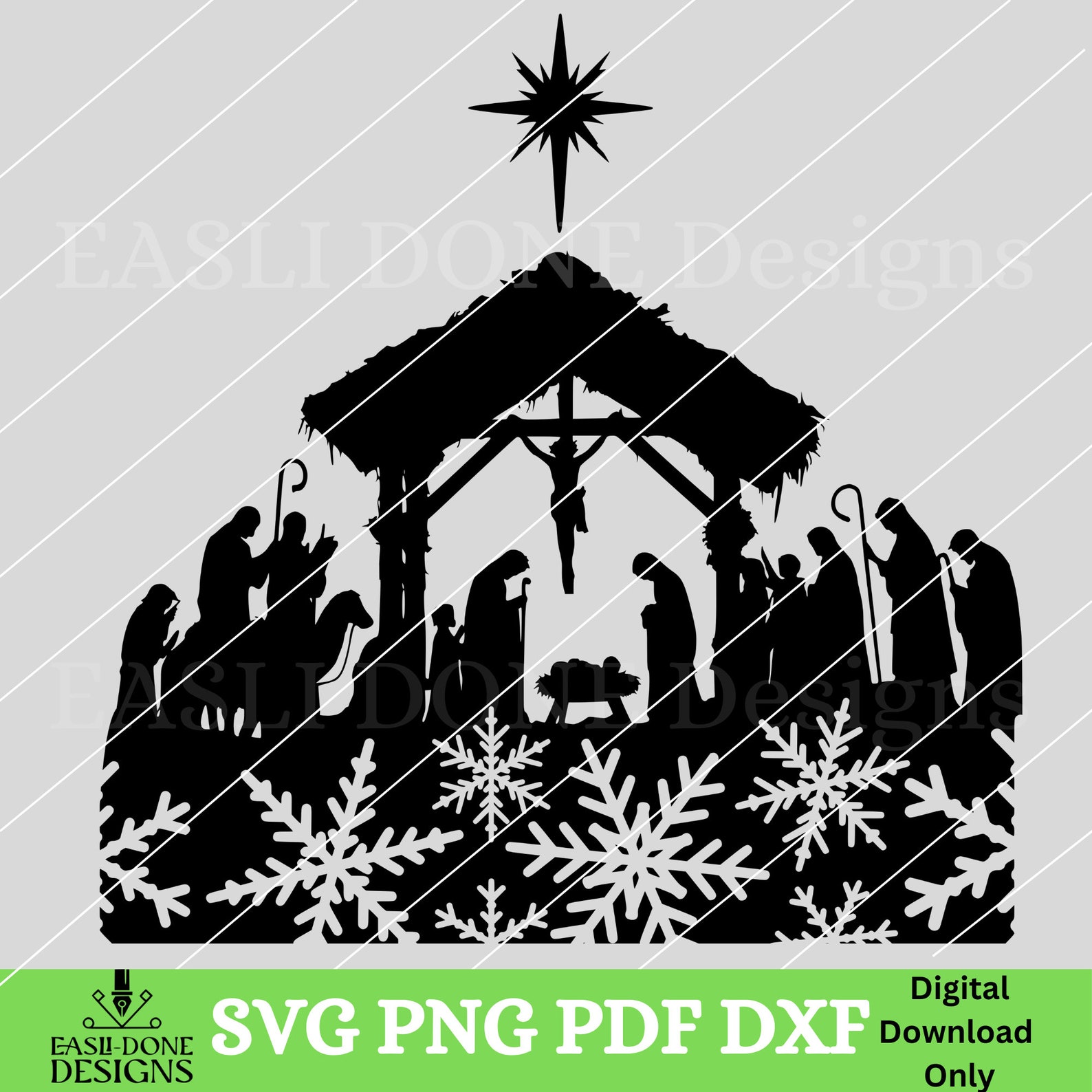 Nativity Scene SVG PNG Cut and Laser Files, DIY Christmas Nativity ...