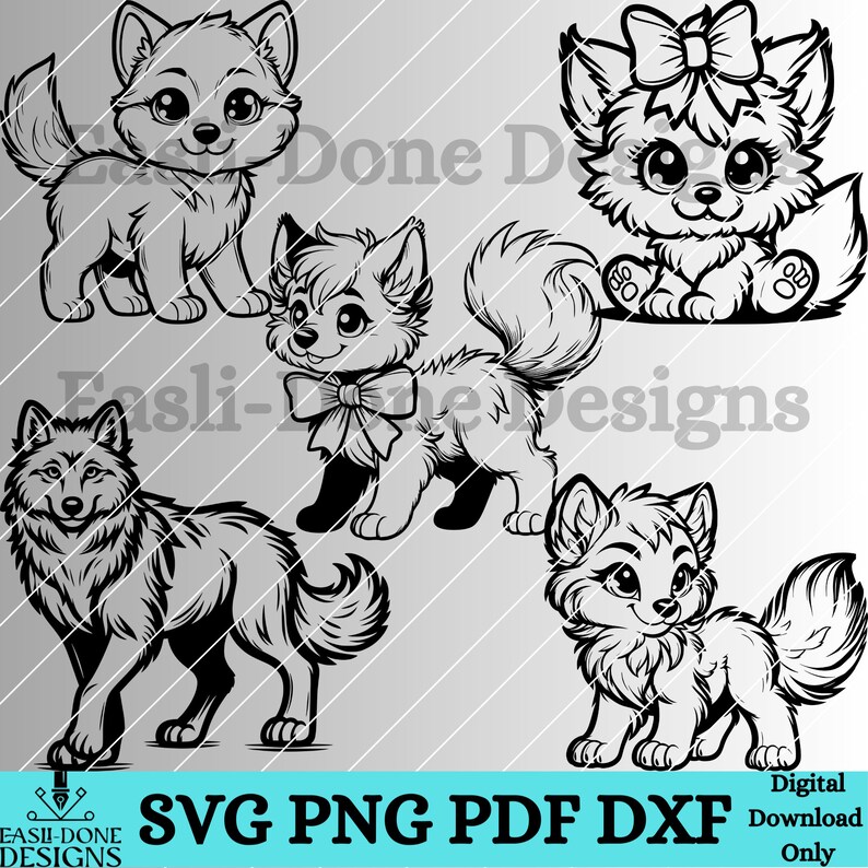 Wolf SVG Clipart Bundle: 10 Wildlife Designs (digital Download) - Etsy