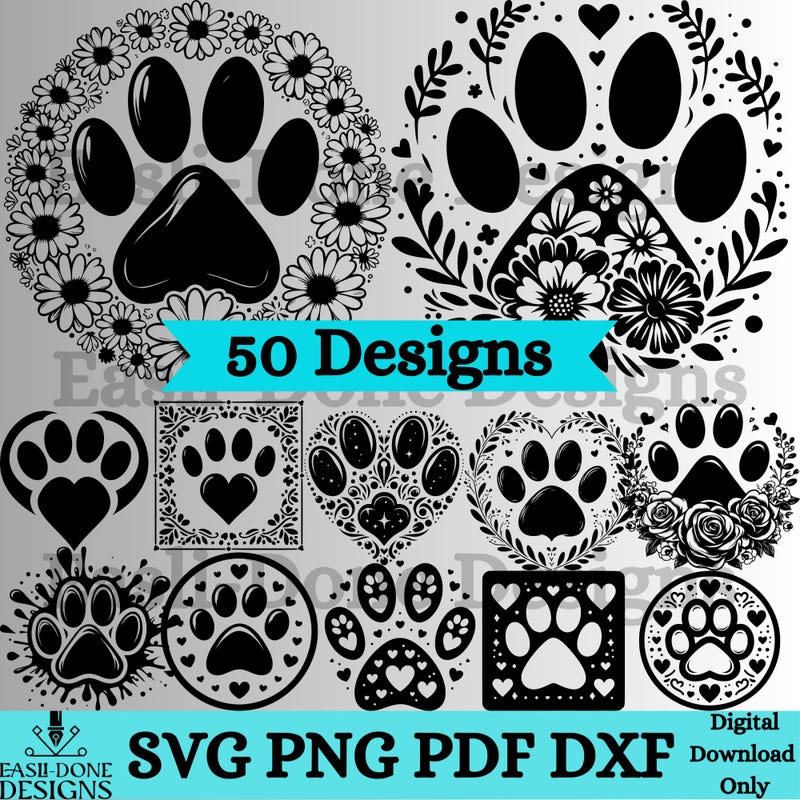 Paw Print Svg - Etsy