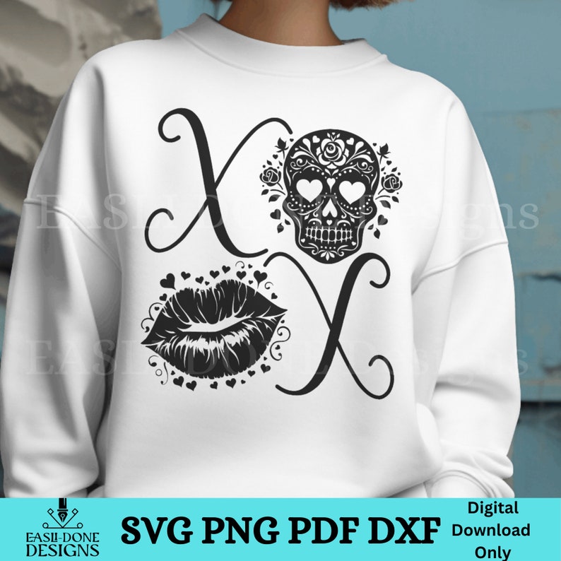 Valentines' Day XOXO Svg Png Clipart Cut File, Sugar Skull Svg Png ...